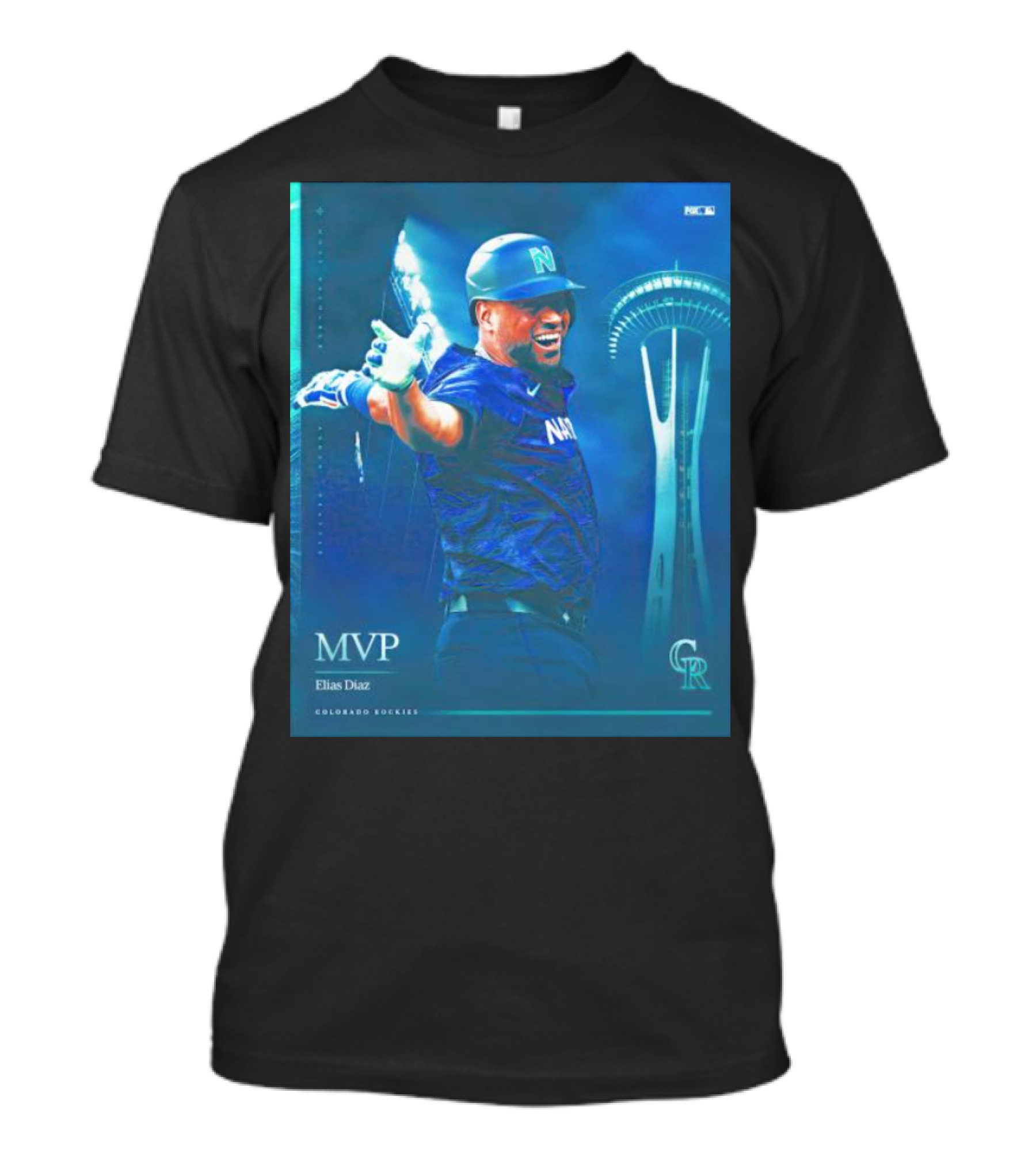 Elías Díaz MVP Colorado Rockies Seattle Skyline T-Shirt