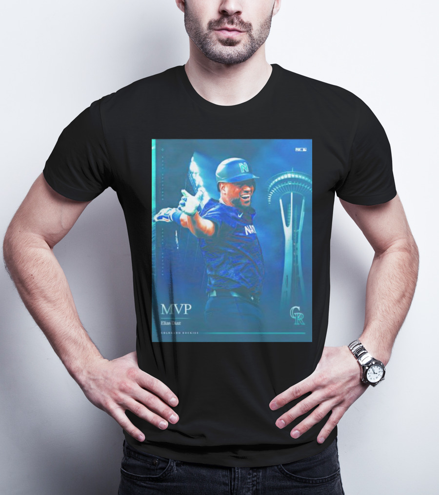 Elías Díaz MVP Colorado Rockies Seattle Skyline T-Shirt