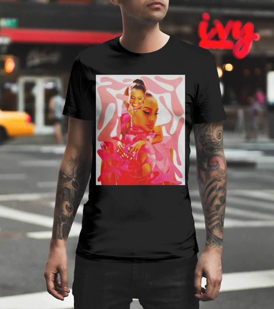 Issa Rae Barbie In Pink Abstract T-Shirt