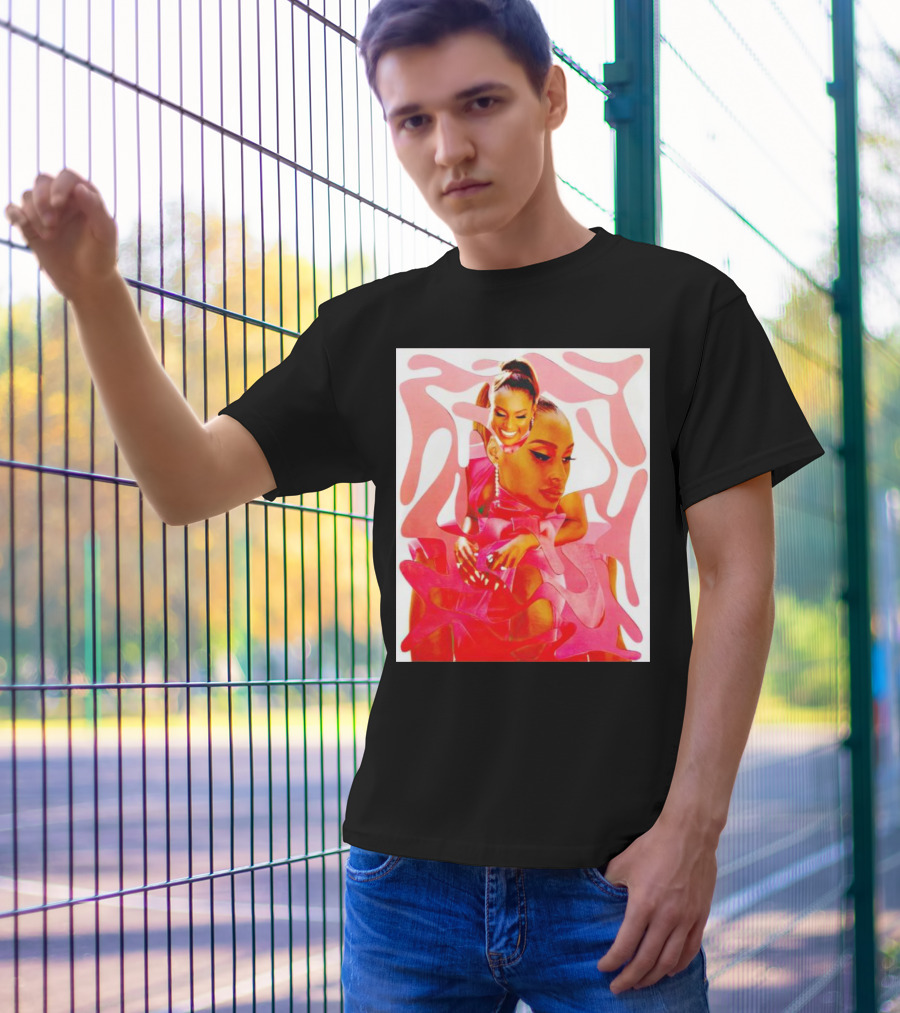 Issa Rae Barbie In Pink Abstract T-Shirt