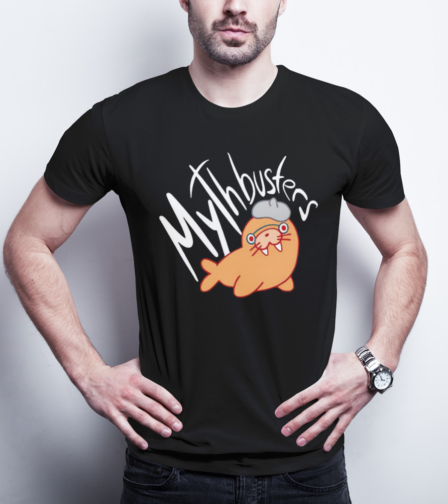 Mythbusters Cute Cartoon Walrus With Glasses And Hat T-Shirt