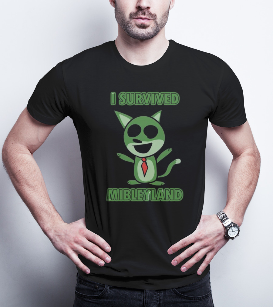 I Survived MibleyLand Funny Green Cartoon Character T-Shirt