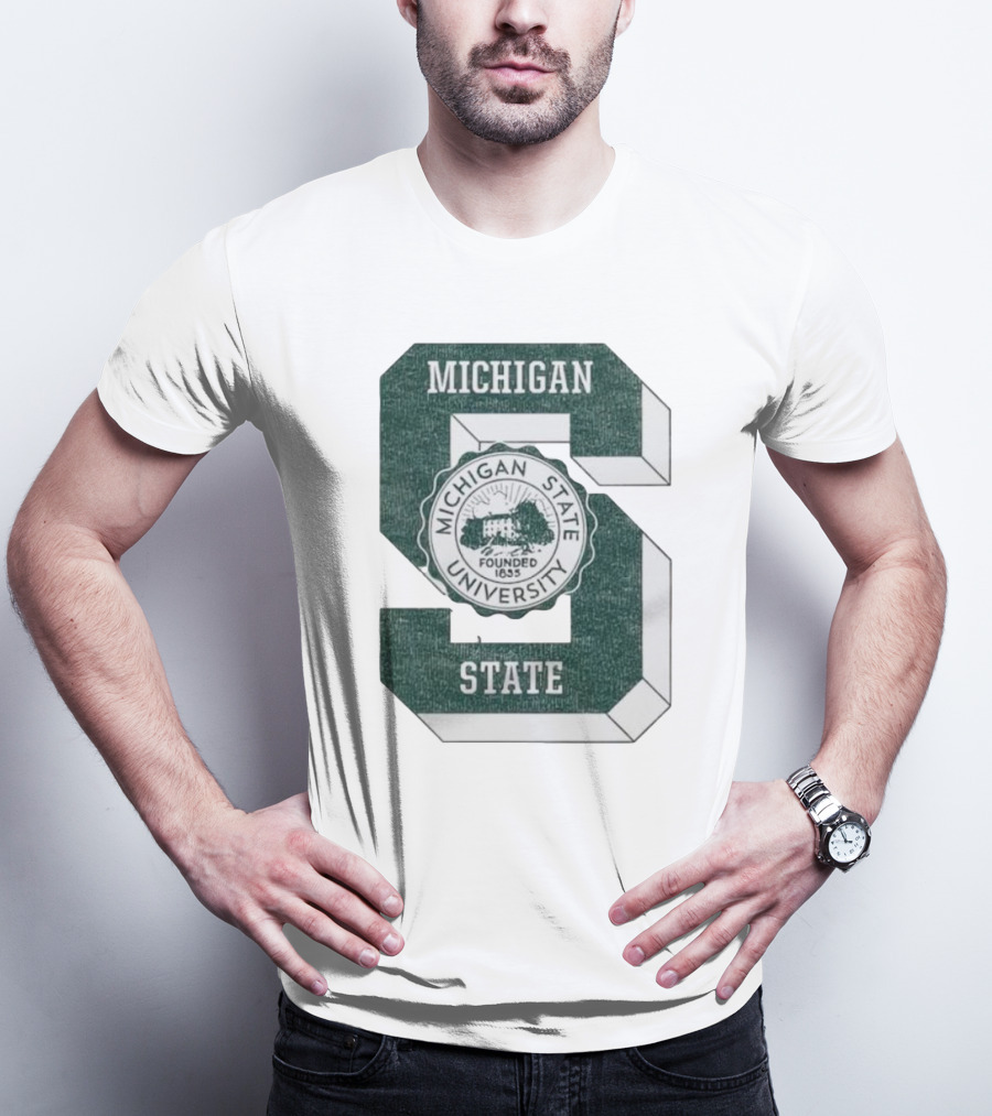 Michigan State University Vintage Seal Large S Emblem T-Shirt