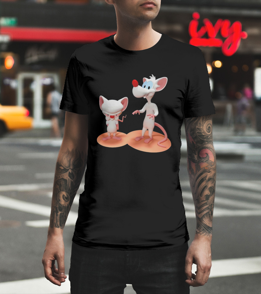 Pinky And The Brain Cartoon Characters Retro Animation Duo T-Shirt