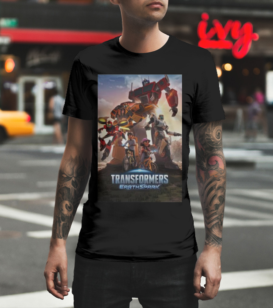 Transformers Earthspark Optimus Prime And Friends Adventure Scene T-Shirt