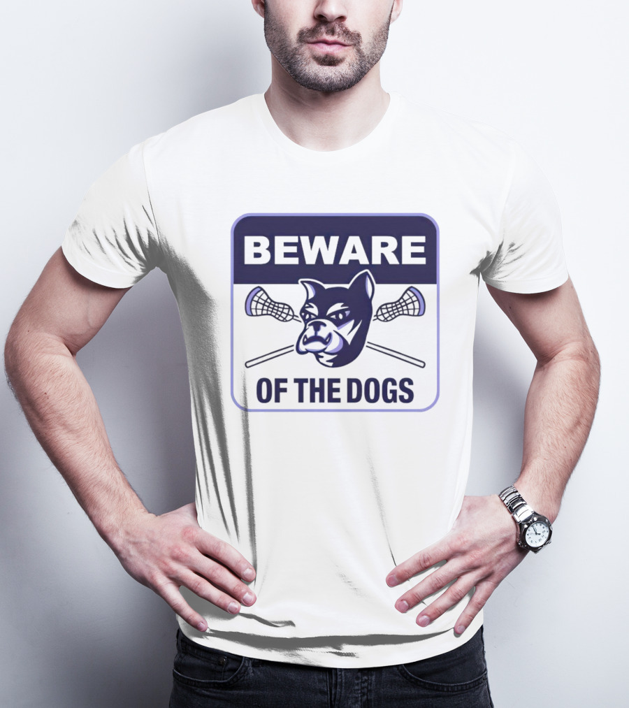Waterdogs Lacrosse Club Beware Of The Dogs Iconic Logo With Lacrosse Sticks T-Shirt