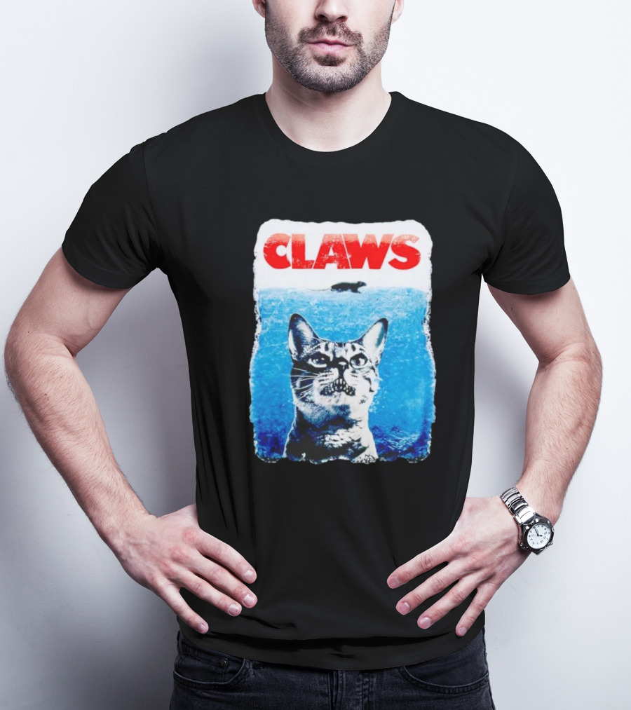 Claws Parody Cat With Fish Underwater T-Shirt