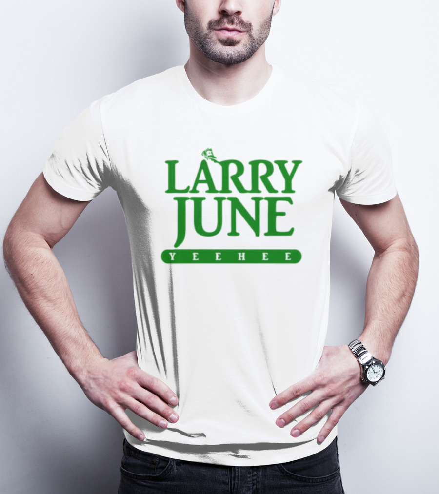 Larry June Yeehee Green Text T-Shirt