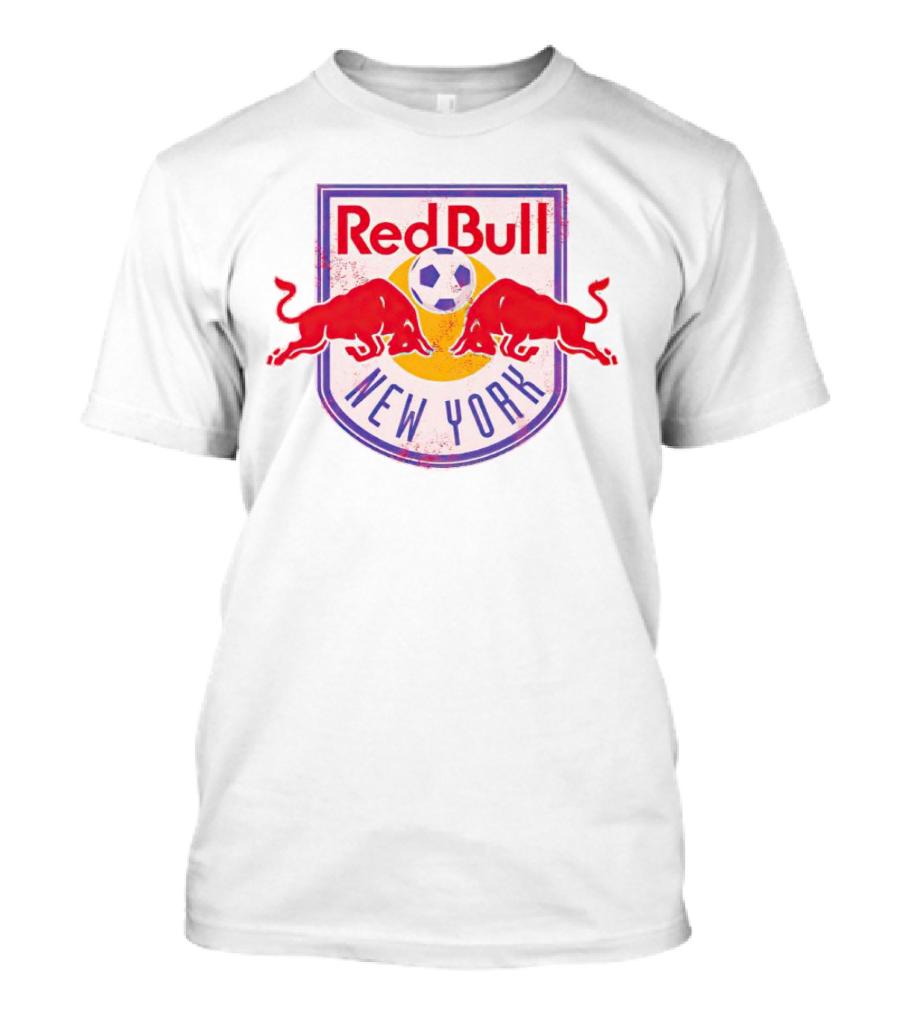 New York Red Bull Soccer Badge With Charging Bulls And Soccer Ball T-Shirt