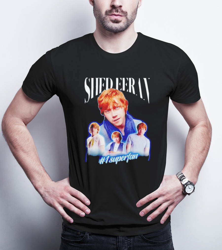 Shed Eeran #1 Superfan Collage Multiple Redhead Portraits T-Shirt