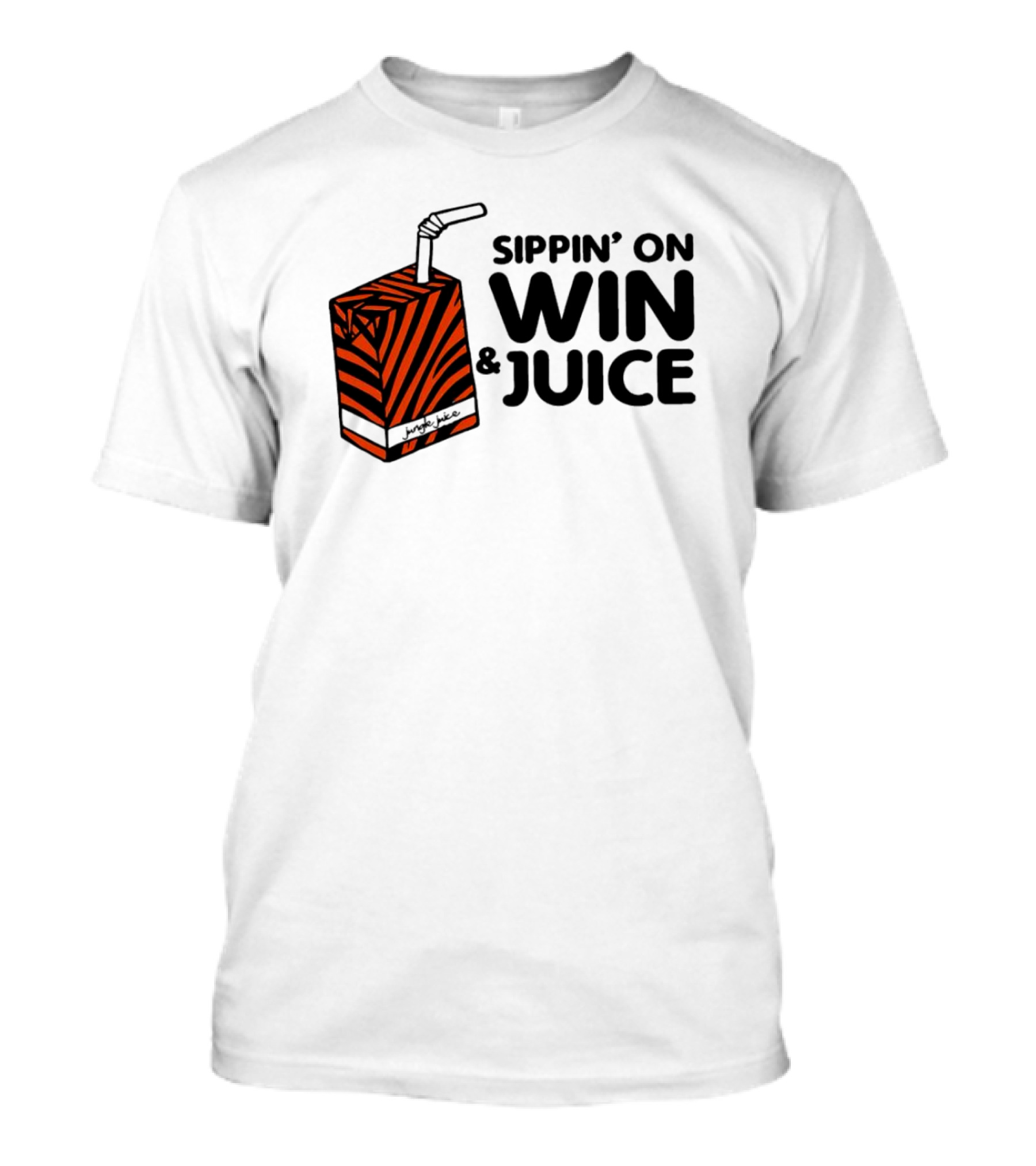 Cincinnati Bengals Sippin’ On Win And Juice With Tiger Stripes Box T-Shirt