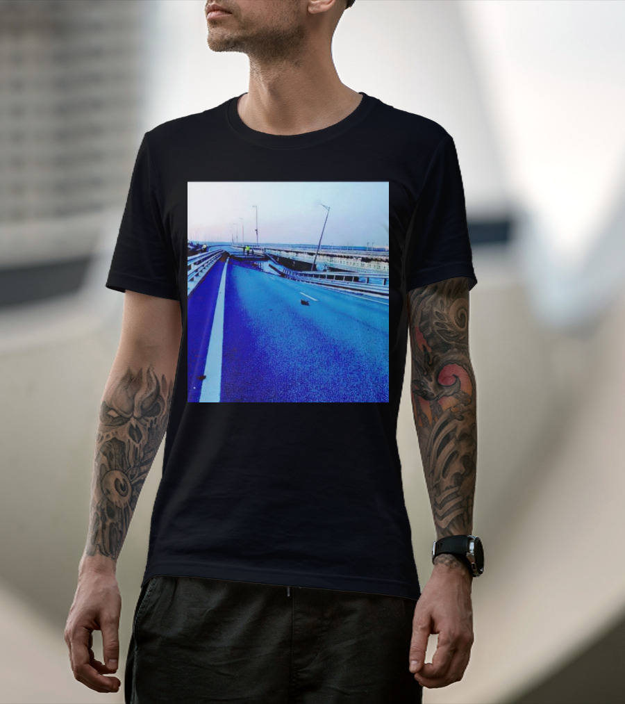 Crimean Kerch Bridge Partial Collapse Scene T-Shirt