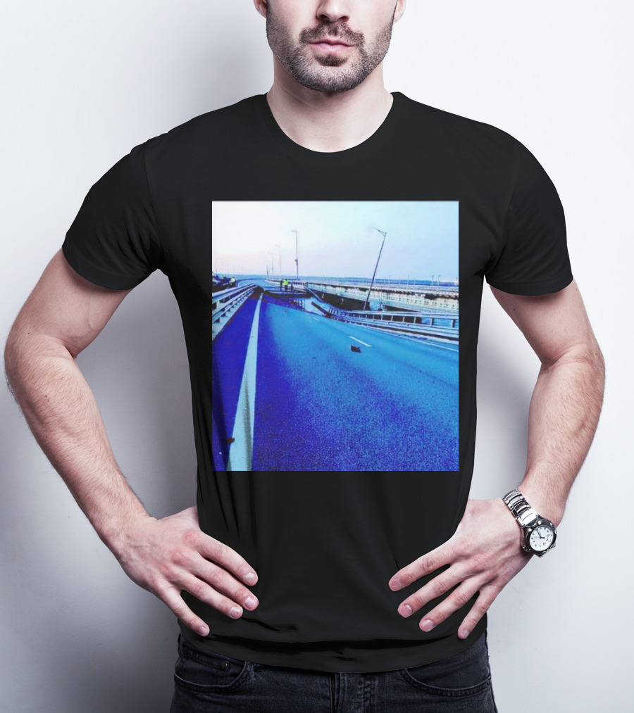 Crimean Kerch Bridge Partial Collapse Scene T-Shirt