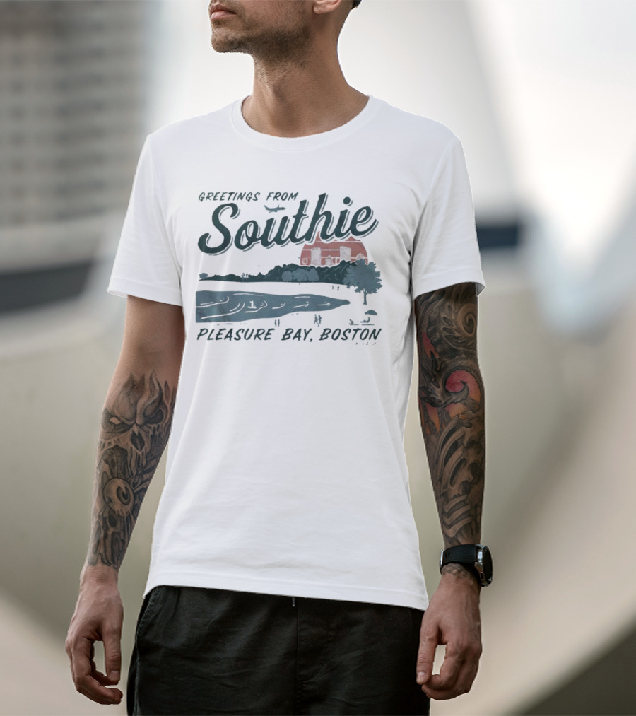 Greetings From Southie Pleasure Bay Boston Scenic Water View T-Shirt