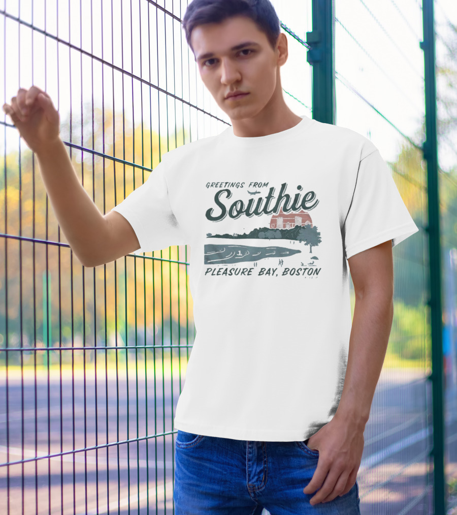 Greetings From Southie Pleasure Bay Boston Scenic Water View T-Shirt
