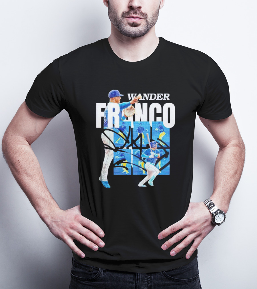 Wander Franco Baseball Dynamic Action And Signature T-Shirt