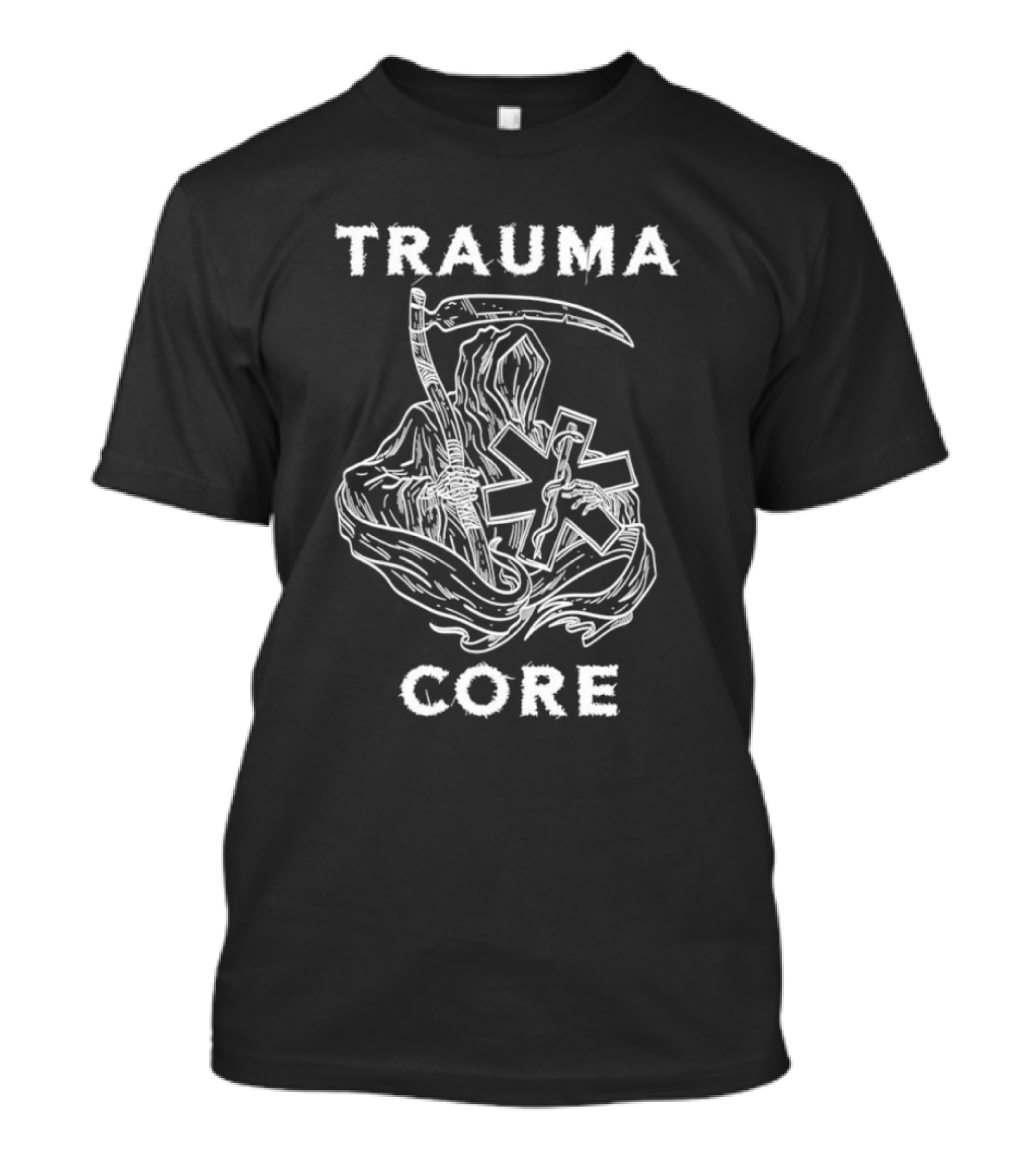 TRAUMA CORE Reaper With Scythe And Star Of Life T-Shirt
