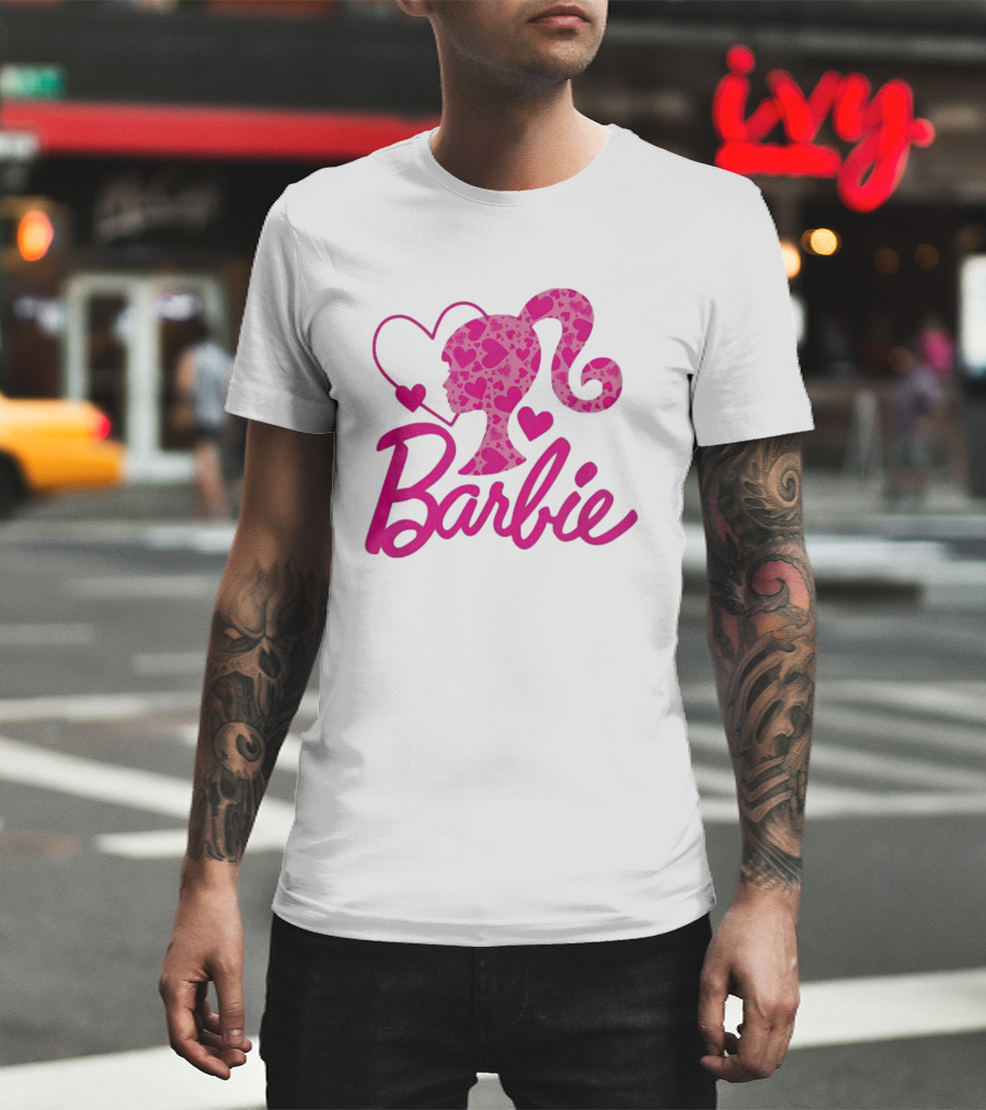 Barbie Heart Silhouette Pink T-Shirt