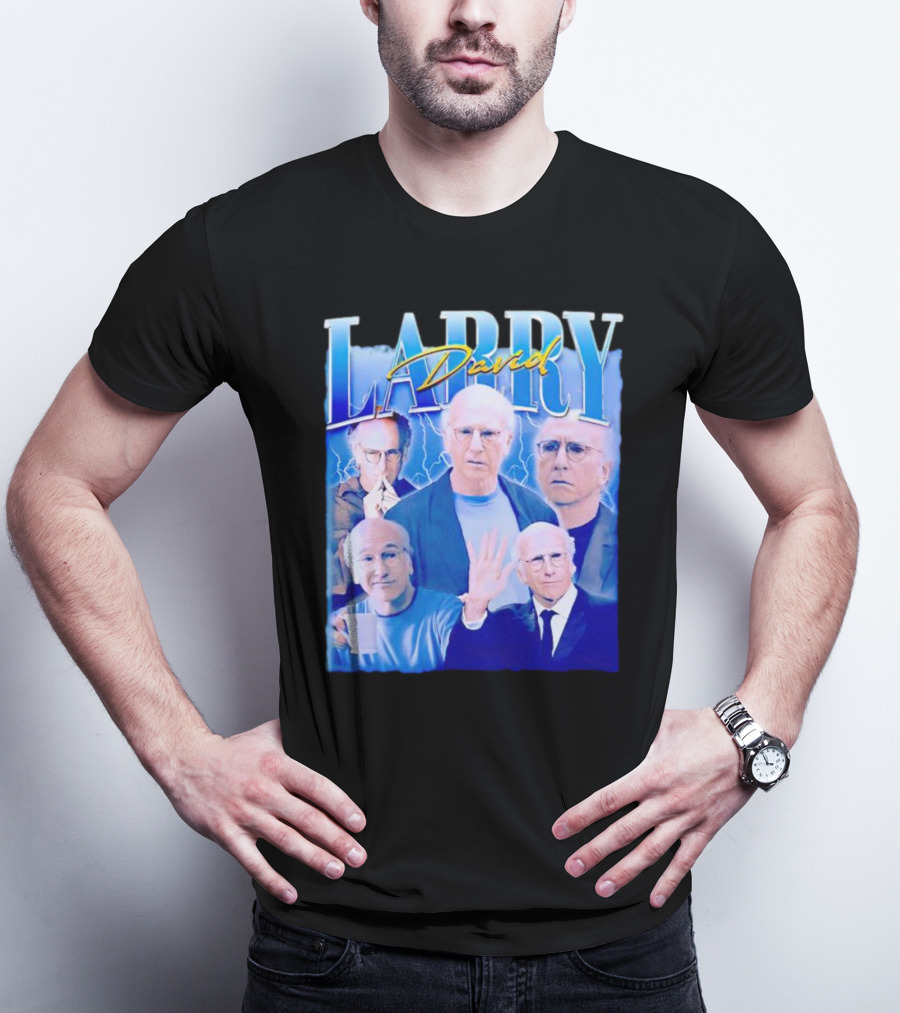 Larry David Collage Blue Lightning T-Shirt