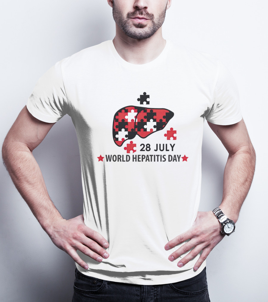 28 July World Hepatitis Day Liver Puzzle Awareness T-Shirt