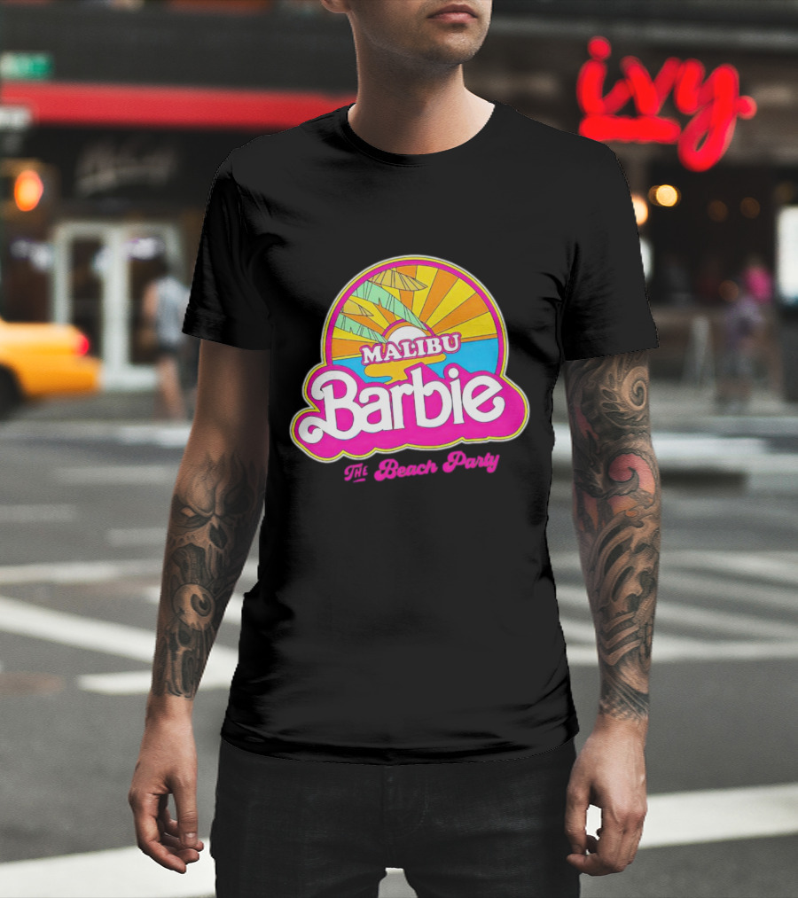 Malibu Barbie The Beach Party Retro Sunburst T-Shirt