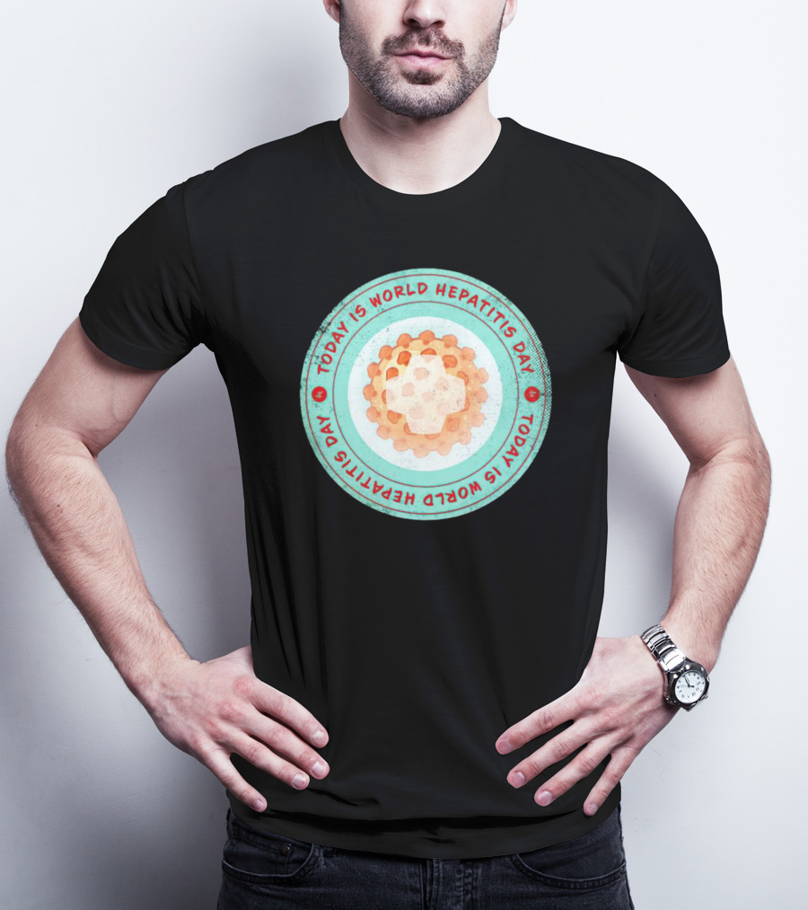 Today Is World Hepatitis Day Circular Design With Virus Representation T-Shirt