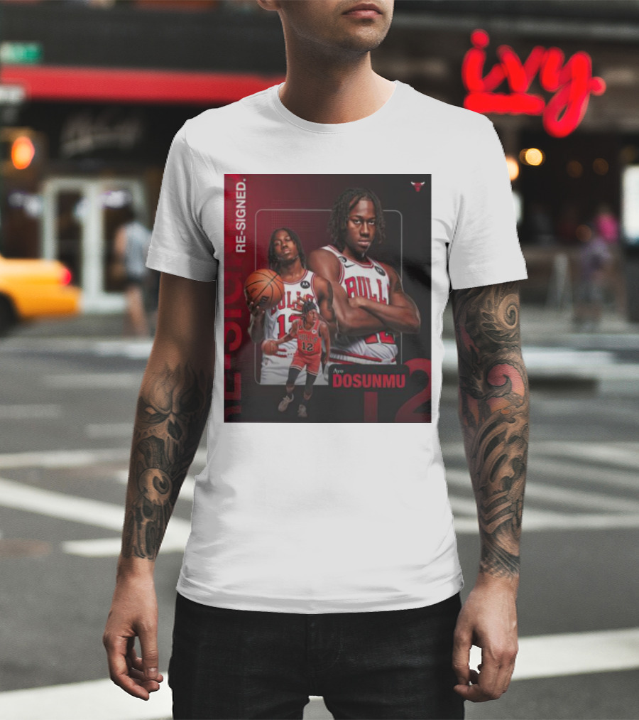 Chicago Bulls Ayo Dosunmu Re-Signed Number 12 T-Shirt