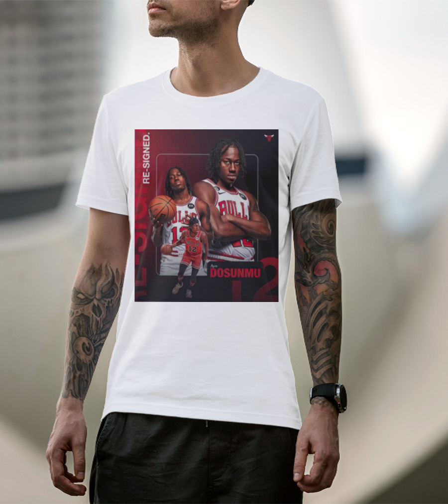 Chicago Bulls Ayo Dosunmu Re-Signed Number 12 T-Shirt