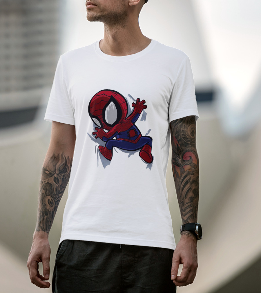 Portable Spider-Man Chibi Clinging Action T-Shirt