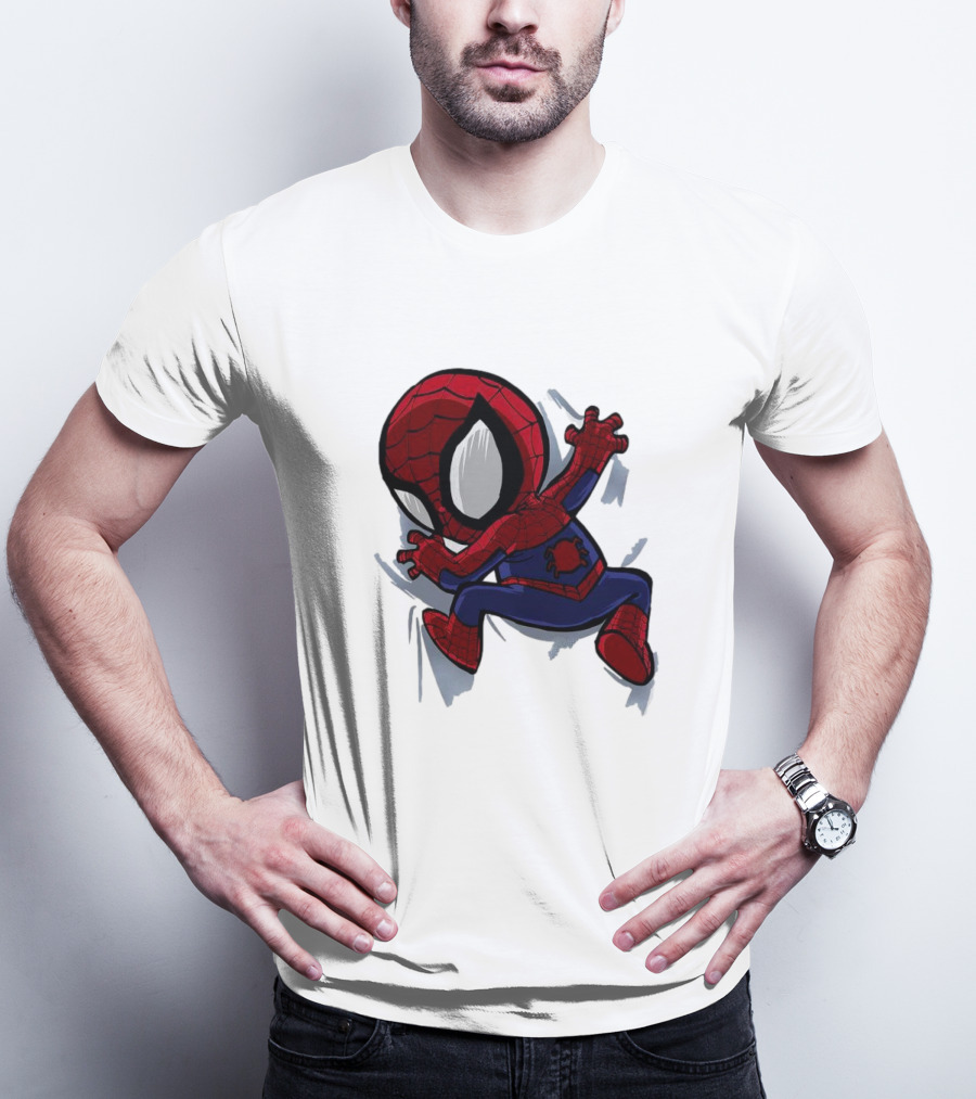 Portable Spider-Man Chibi Clinging Action T-Shirt
