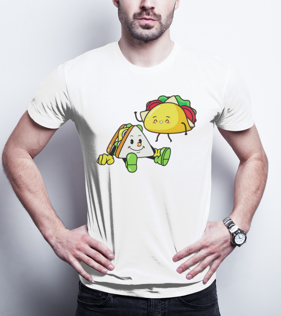 Tacos Friendship Day Happy Taco And Sandwich Duo T-Shirt