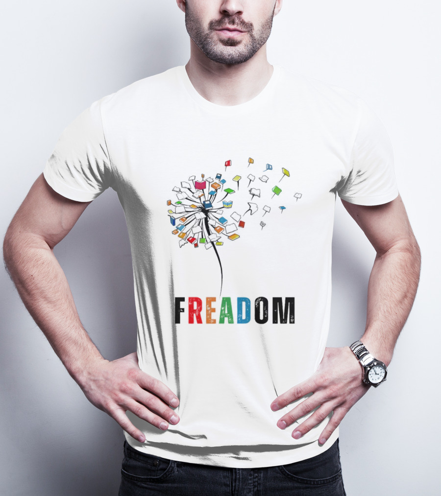 Dandelion Freadom Book Colorful Bloom T-Shirt