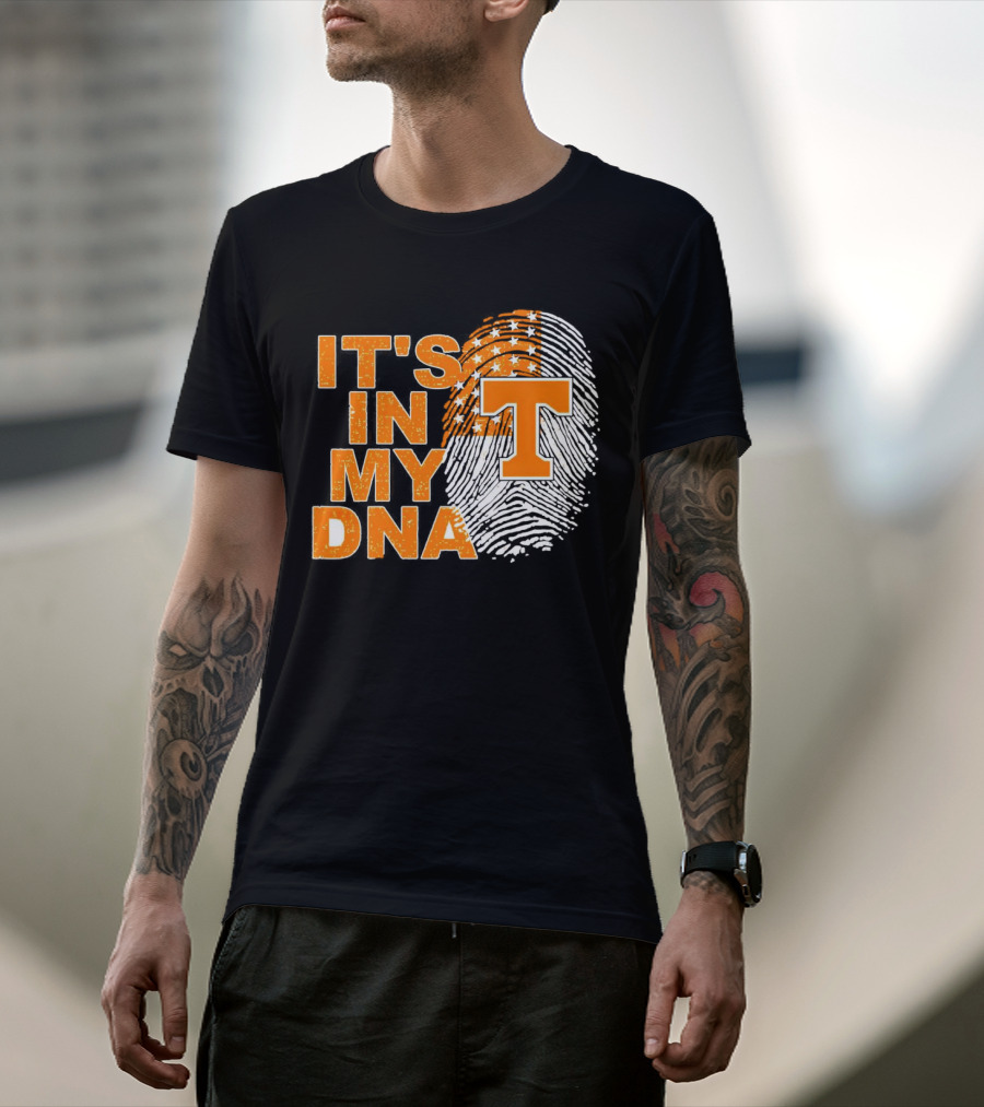 Tennessee Volunteers It's In My DNA Fingerprint American Flag T-Shirt