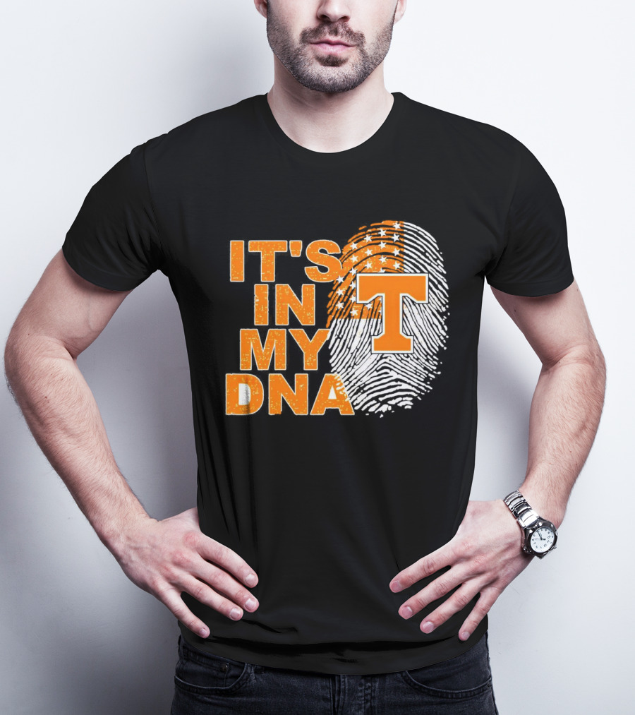 Tennessee Volunteers It's In My DNA Fingerprint American Flag T-Shirt