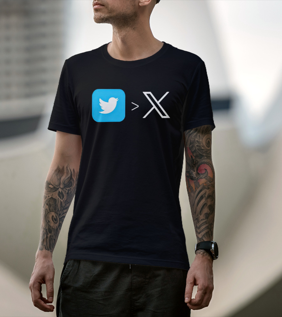 Twitter Bird Greater Than X Transition T-Shirt