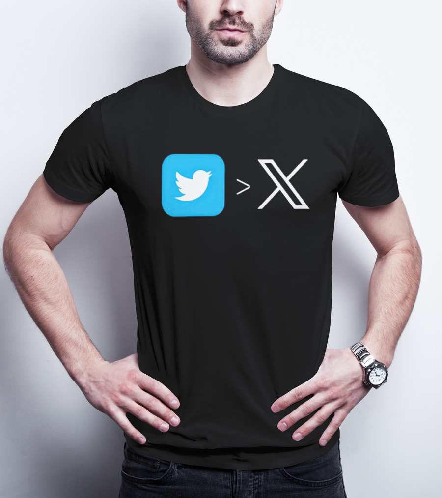 Twitter Bird Greater Than X Transition T-Shirt