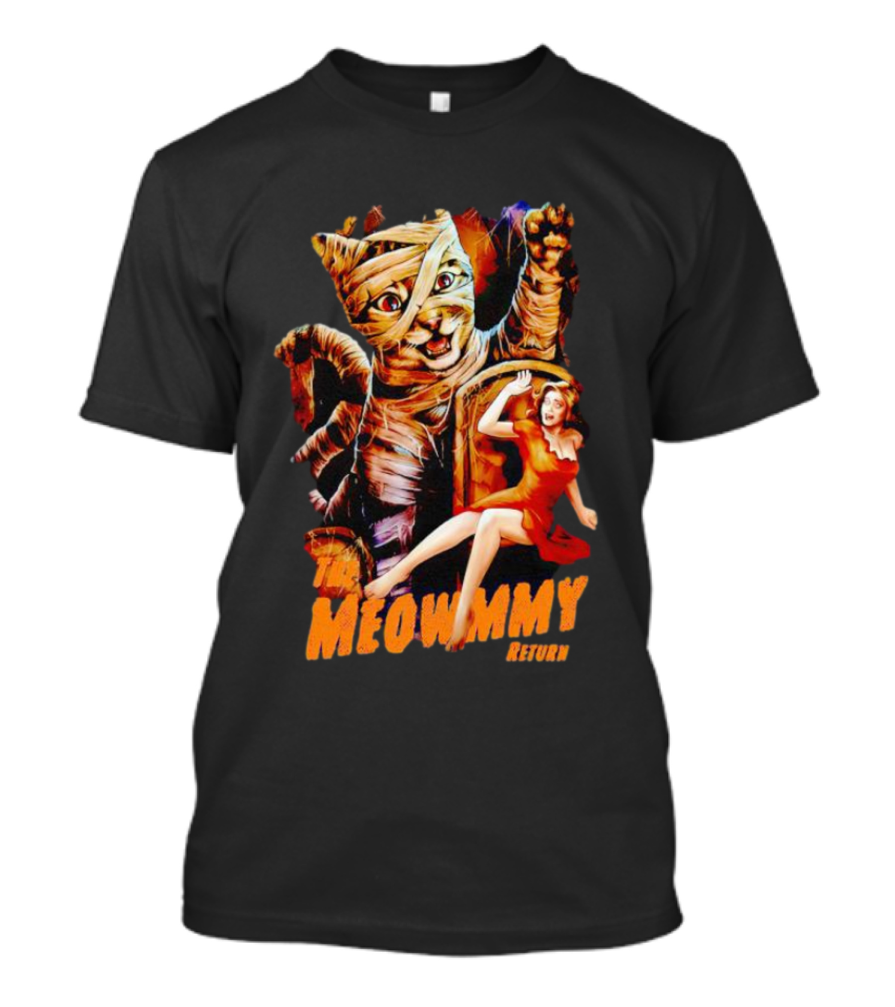 The Meowmmy Return Halloween Cat And Mummy Monster Movie T-Shirt