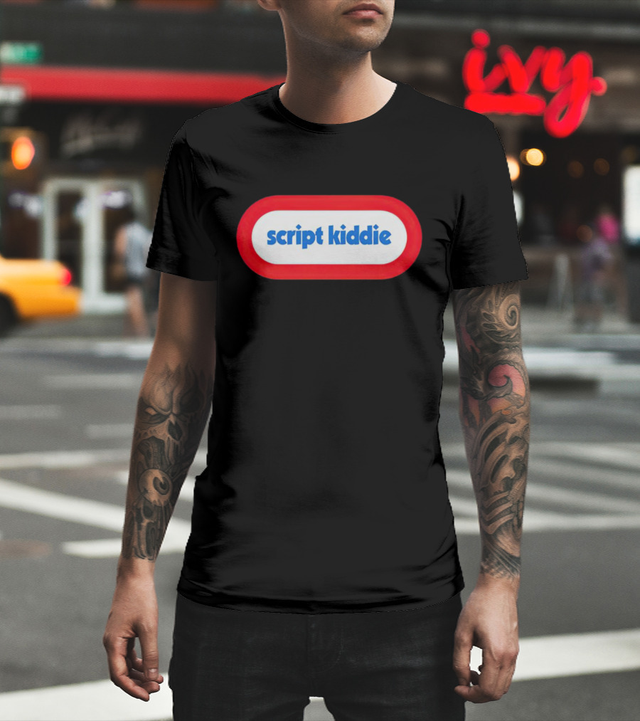 Vegas Blackhat Script KiddieLOGO Milk Bar Button T-Shirt