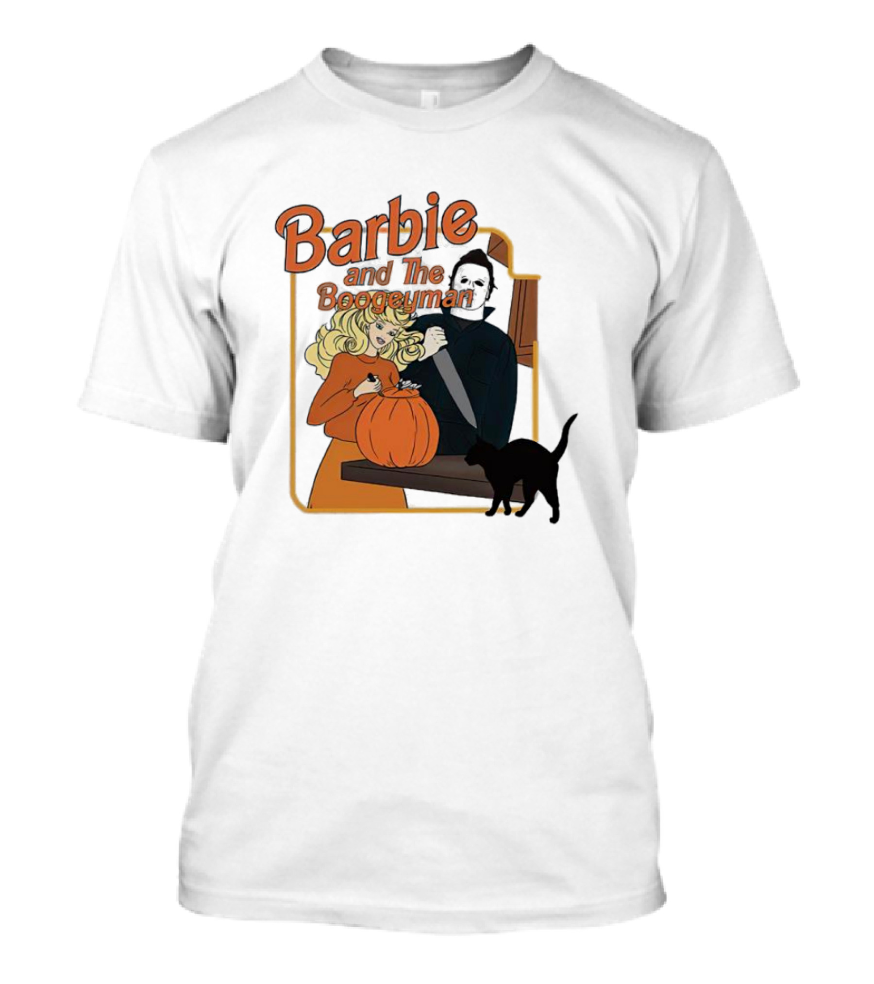 Barbie And The Boogeyman Halloween Pumpkin Cat Scene T-Shirt