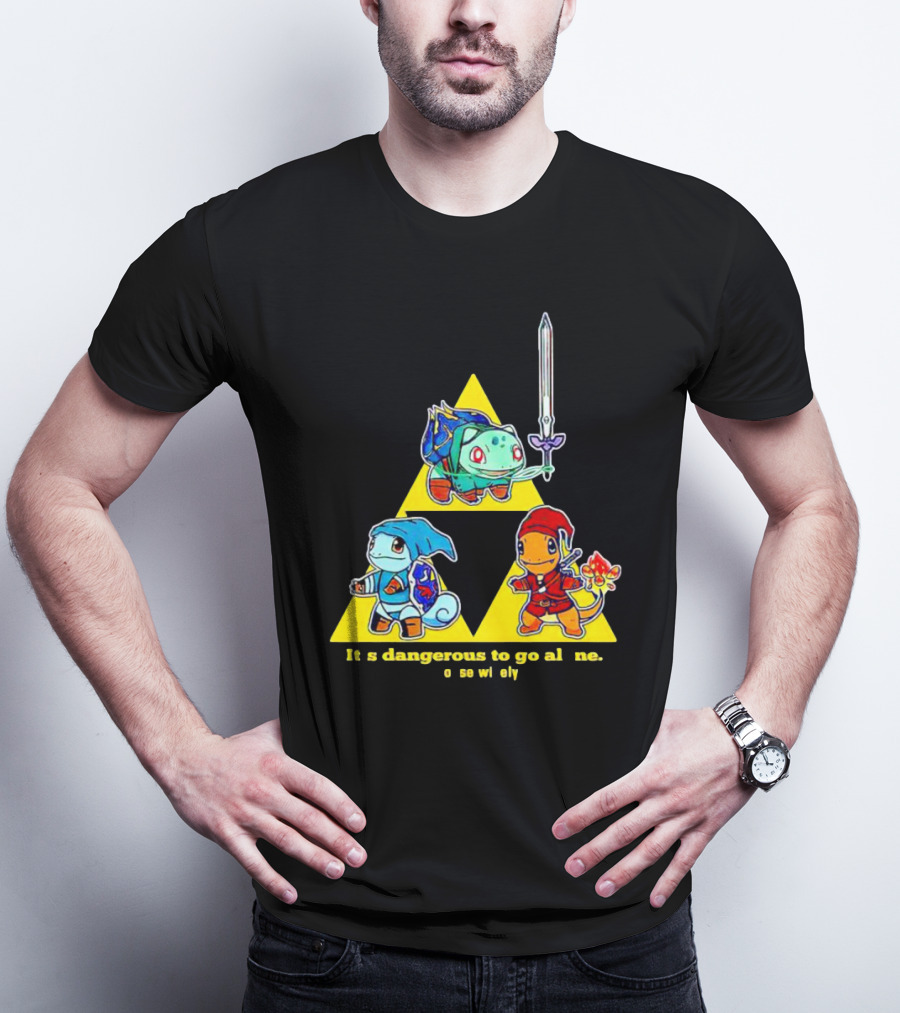 Pokemon Triforce Crossover It's Dangerous To Go Alone Choose Wisely T-Shirt