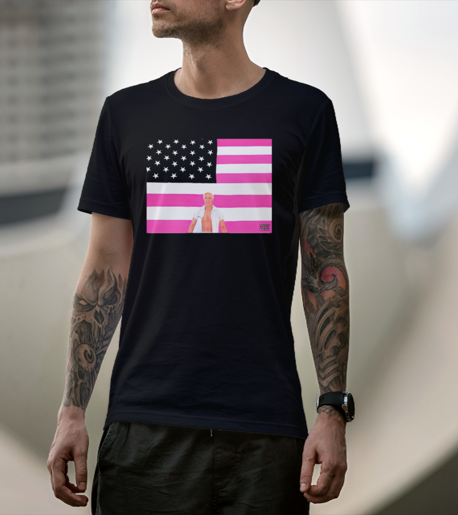 American Flag Barbie Ken Pink T-Shirt