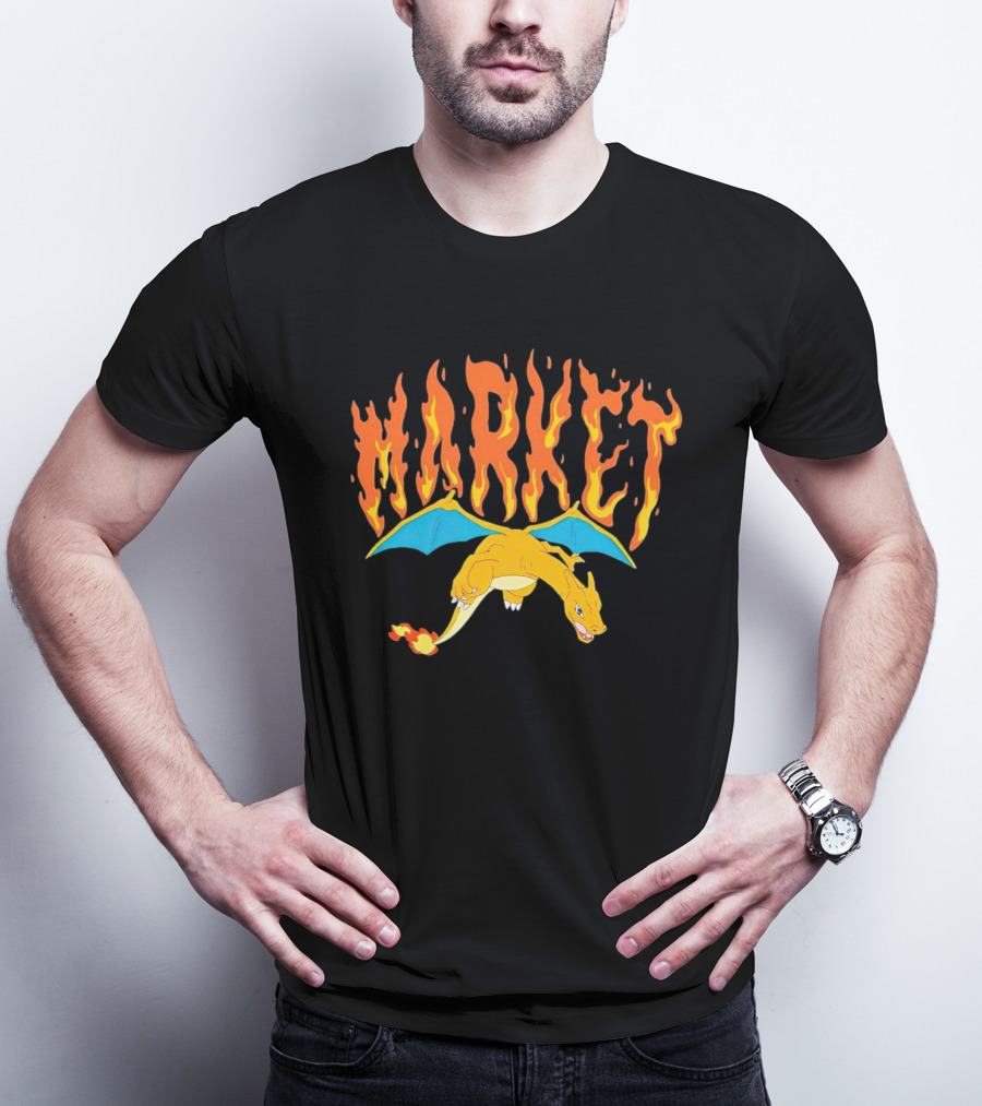 Charizard Market Fire Pokemon TCG T-Shirt