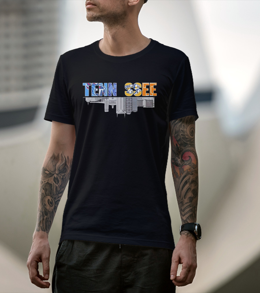 Tennessee Upside City With Team Colors And Skyline T-Shirt