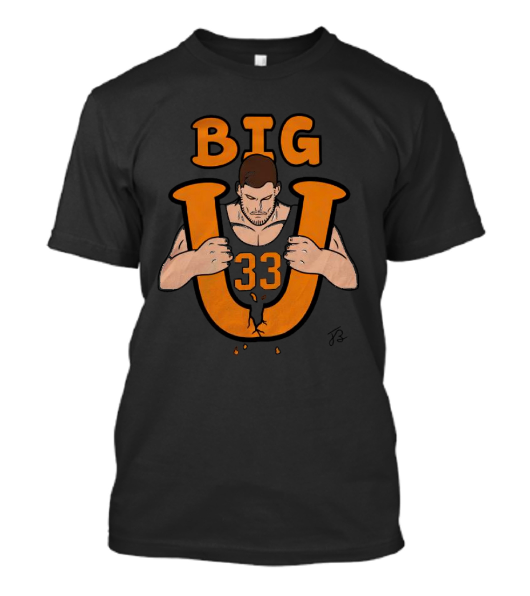 Big U 33 Uros Plavsic Basketball Player Strength T-Shirt