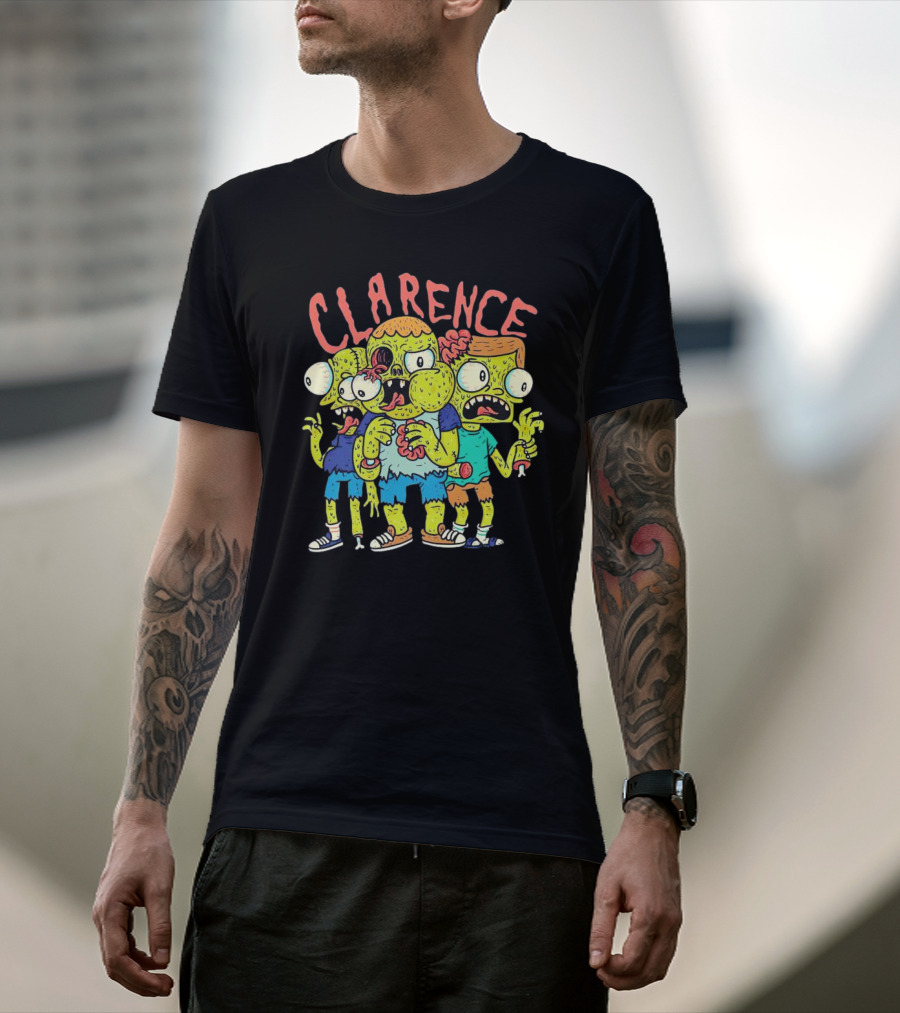 Clarence Cartoon Zombie Halloween Trio T-Shirt