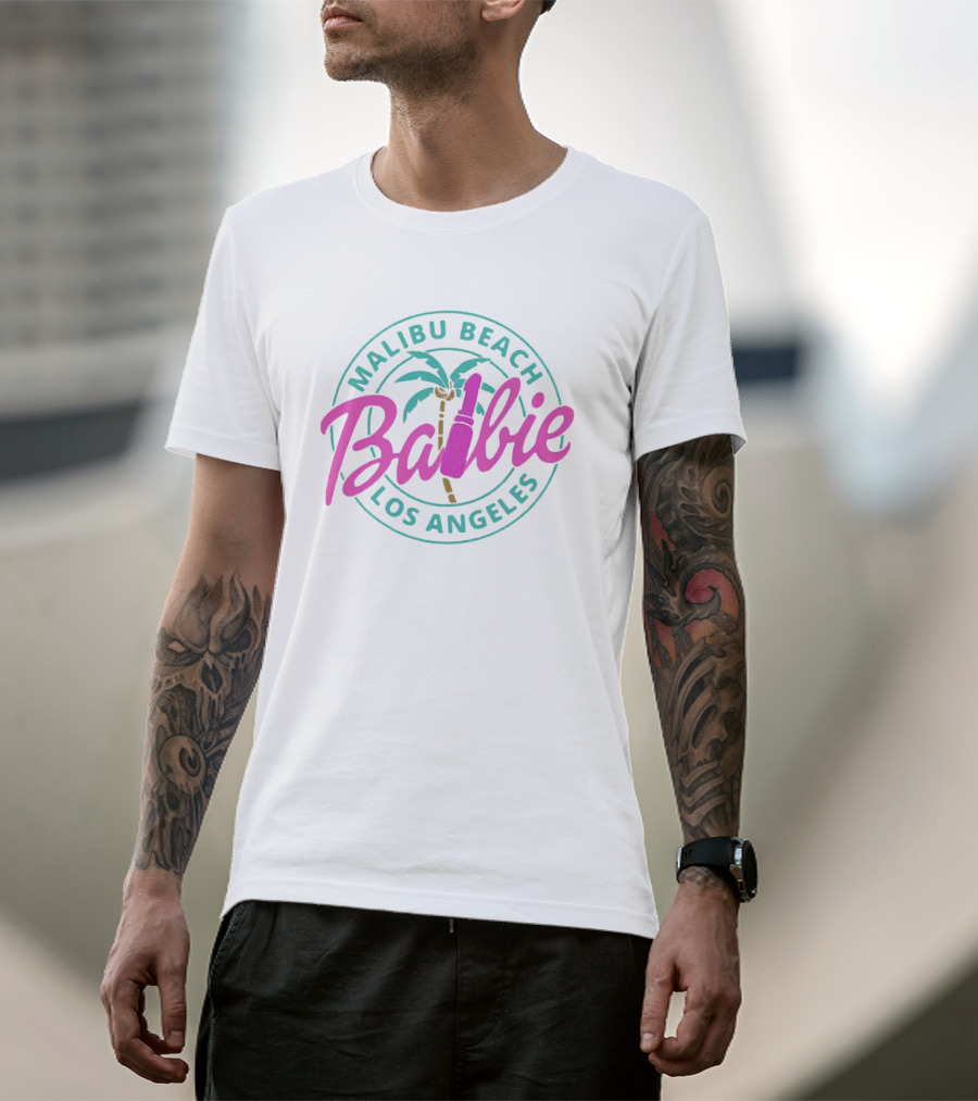 Malibu Beach Barbie Los Angeles Palm Tree T-Shirt