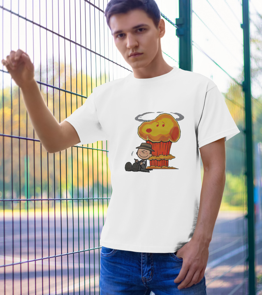 Oppeanutheimer Snoopy Explosion With Charlie Brown Smoking T-Shirt