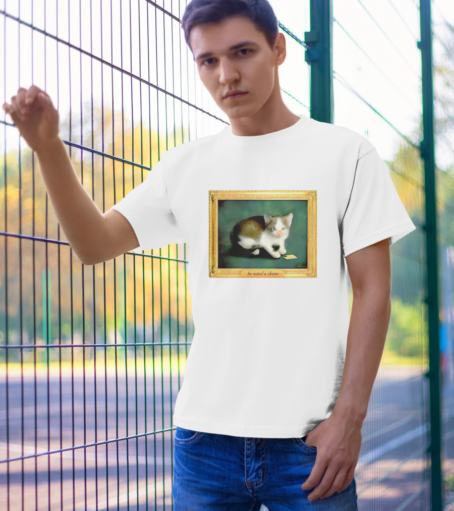 Cat He Eated A Cheese Framed T-Shirt