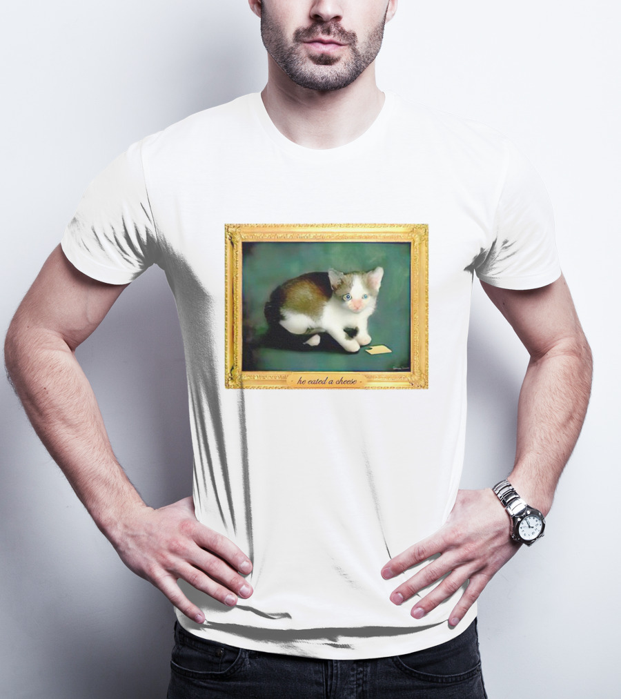 Cat He Eated A Cheese Framed T-Shirt