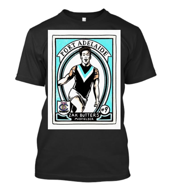 Port Adelaide Zak Butters #9 Midfielder Card T-Shirt
